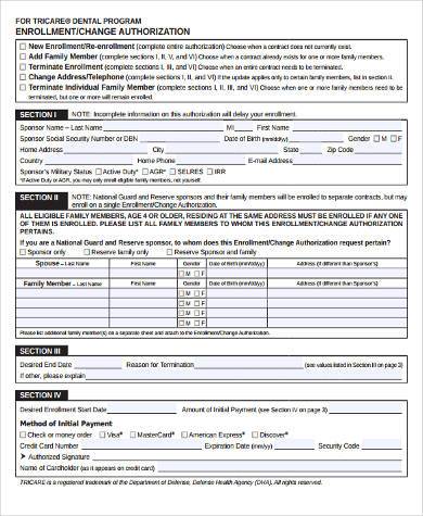 FREE 8+ Sample Tricare Authorization Forms in PDF | MS Word