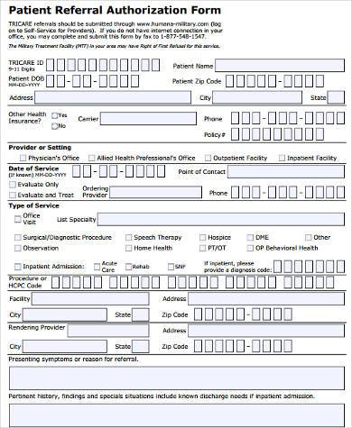 FREE 8+ Sample Tricare Authorization Forms in PDF | MS Word