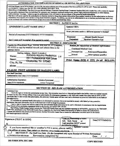 FREE 8+ Sample Tricare Authorization Forms in PDF | MS Word