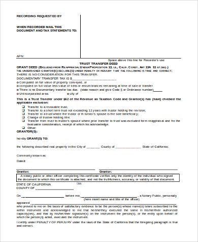 FREE 11+ Deed of Trust Form Samples, PDF, MS Word, Google Docs