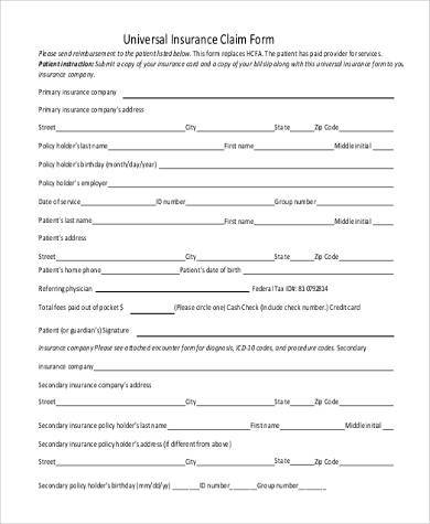 FREE 9+ Sample Universal Claim Forms in PDF | MS Word