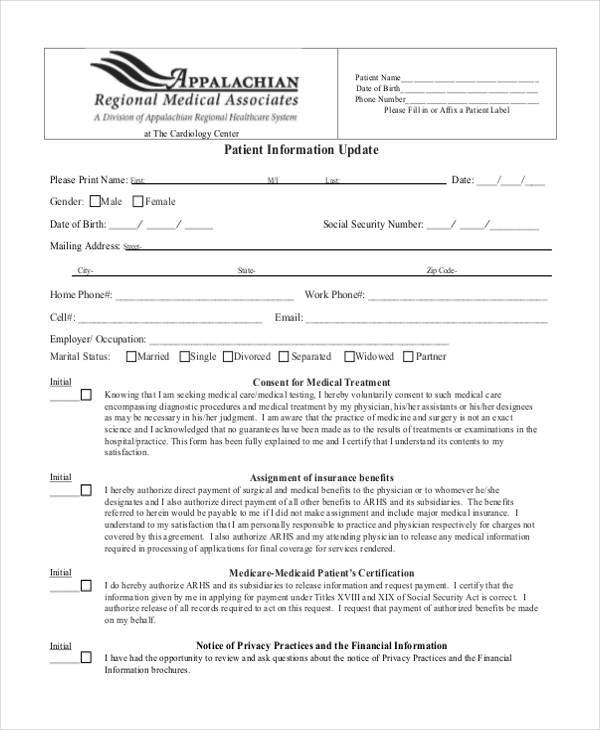 FREE 14+ Patient Information Form Samples, PDF, MS Word, Google Docs