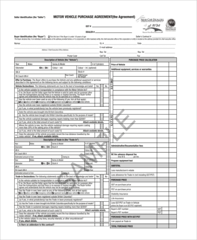 FREE 11+ Vehicle Purchase Agreement Samples, PDF, MS Word, Google Docs