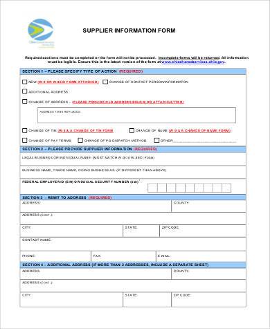 FREE 14+ Vendor Information Form Samples, PDF, MS Word, Google Docs, Excel