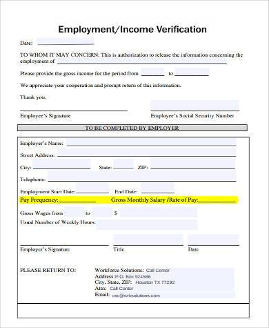 FREE 9+ Sample Wage Verification Forms in PDF | MS Word