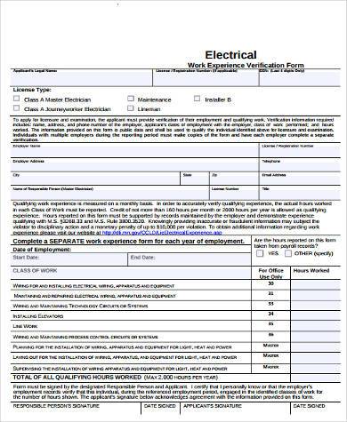 FREE 9+ Sample Work Experience Forms in PDF | MS Word