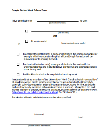 FREE 9+ Sample Work Release Forms in PDF | MS Word