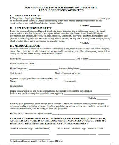 FREE 9+ Sample Youth Waiver Forms in PDF | MS Word | Excel