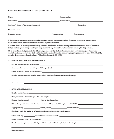 FREE 9+ Sample Credit Dispute Forms in PDF | MS Word