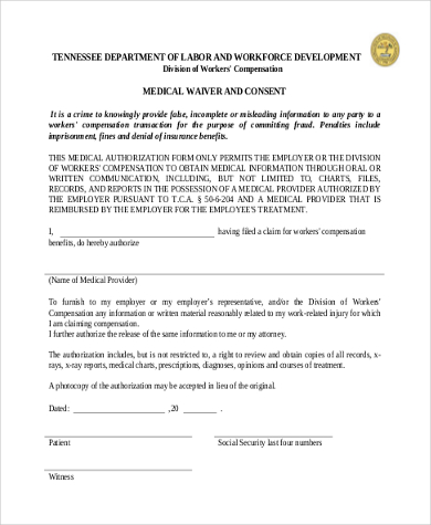 FREE 14+ Medical Waiver Form Samples, PDF, MS Word, Google Docs, Excel