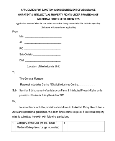 FREE 6+ Sample Intellectual Property Application Forms in MS Word | PDF