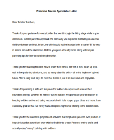 FREE 11+ Teacher Appreciation Letter Sample, PDF, MS Word, Google Docs