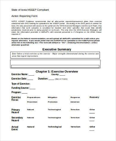 FREE 8+ Sample Action Report Forms in PDF | MS Word