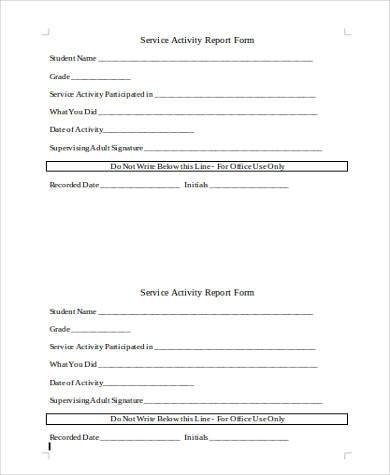 FREE 13+ Activity Report Form Samples, PDF, MS Word, Google Docs, Apple ...
