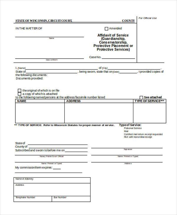 FREE 12+ Guardianship Affidavit Form Samples, PDF, MS Word, Google Docs