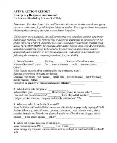 FREE 8+ Sample Action Report Forms in PDF | MS Word