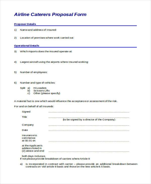 FREE 9+ Catering Proposal Forms in PDF | MS Word | Excel