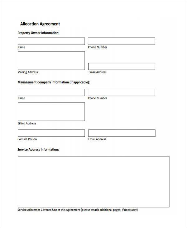 FREE 7+ Sample Allocation Agreement Forms in PDF | MS Word