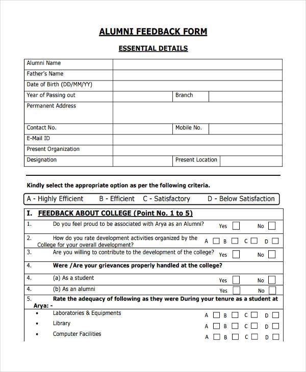 FREE 8+ Sample Faculty Feedback Forms in PDF | MS Word
