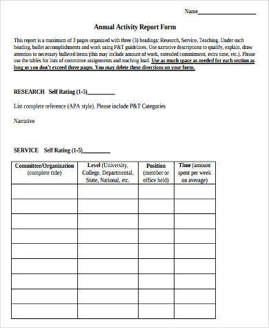 FREE 13+ Activity Report Form Samples, PDF, MS Word, Google Docs, Apple ...