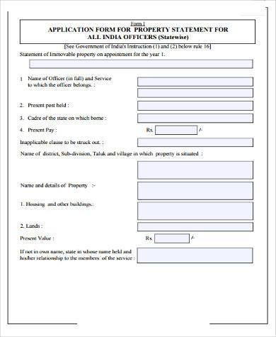 FREE 9+ Sample Property Statement Forms in PDF | MS Word