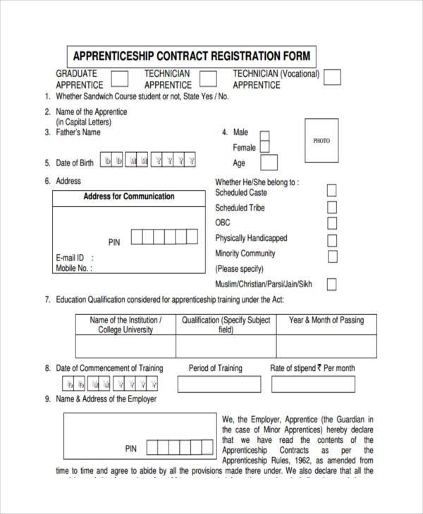 FREE 7+ Sample Contract Registration Forms in PDF | MS Word