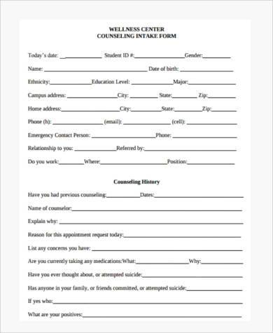 FREE 14+ School Counseling Form Samples, PDF, MS Word, Google Docs