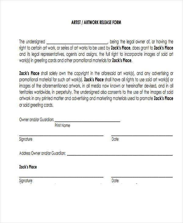 FREE 10+ Artwork Release Forms in PDF | MS Word