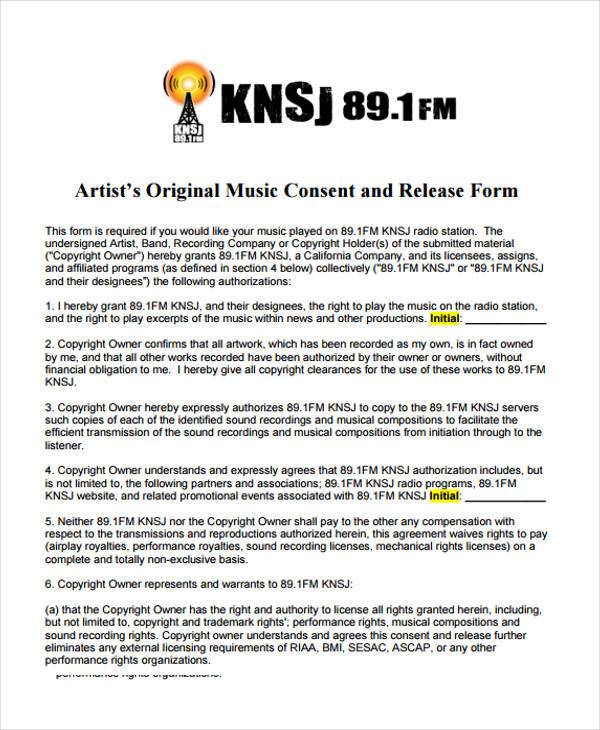 FREE 11+ Copyright Release Form Samples, PDF, MS Word, Google Docs