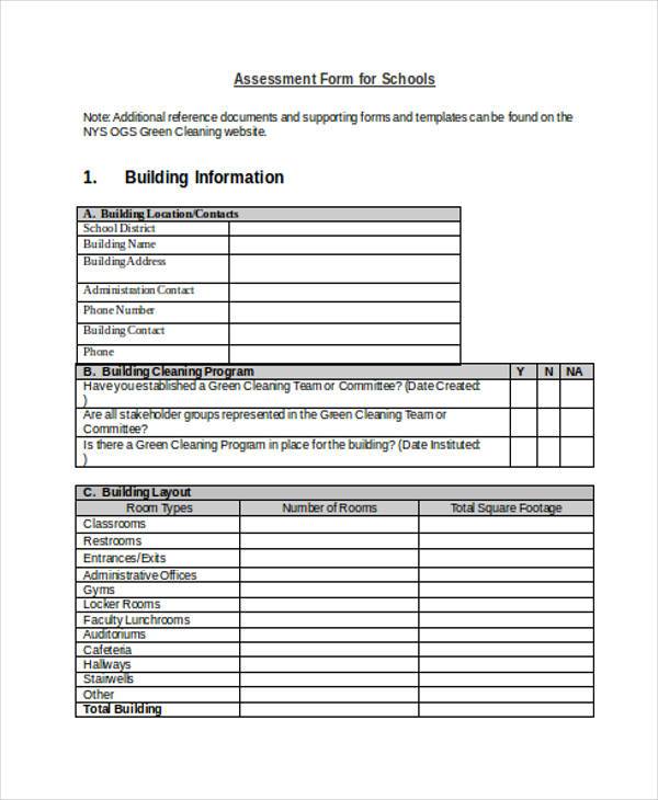 FREE 29+ Sample Blank Assessment Forms in PDF | MS Word | Excel