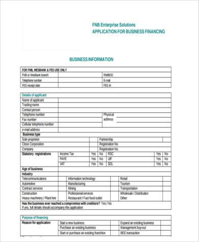 FREE 13+ Business Application Form Samples, PDF, MS Word, Google Docs