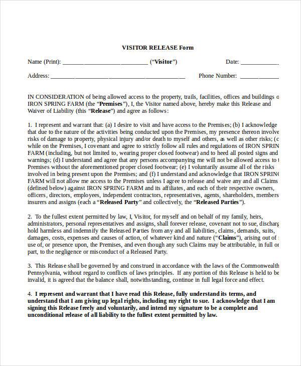 FREE 39+ Sample Release Forms in MS Word