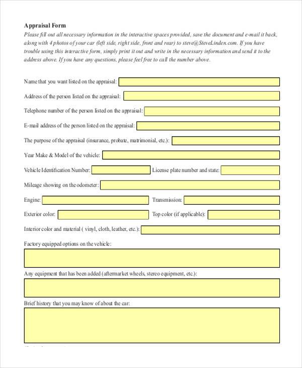 FREE 19+ Sample Appraisal Forms in PDF