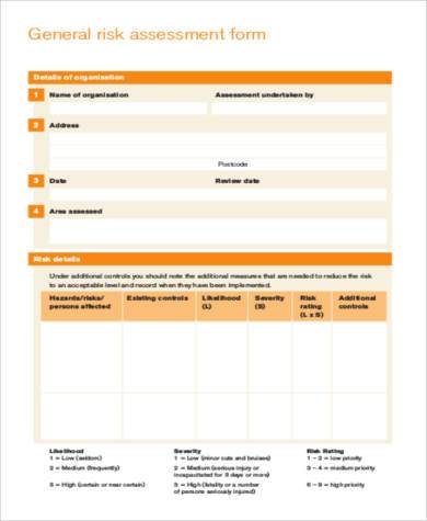 FREE 32+ Sample Risk Assessment Forms in PDF | MS Word | MS Excel
