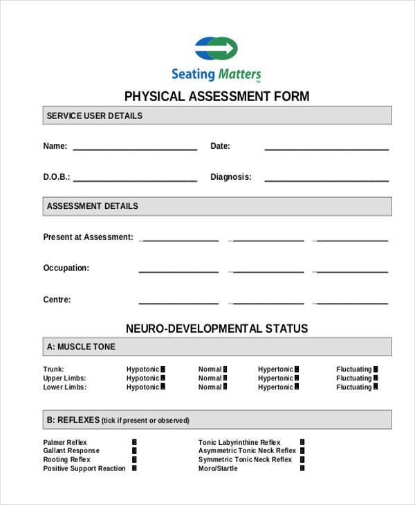 FREE 29+ Sample Blank Assessment Forms in PDF | MS Word | Excel