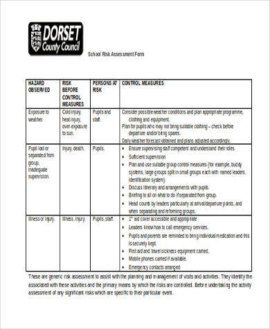 FREE 32+ Sample Risk Assessment Forms in PDF | MS Word | MS Excel