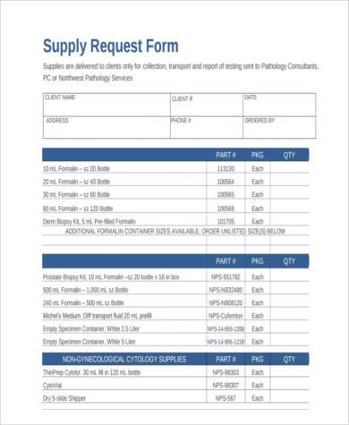 FREE 9+ Sample Supply Request Forms in MS Word | PDF