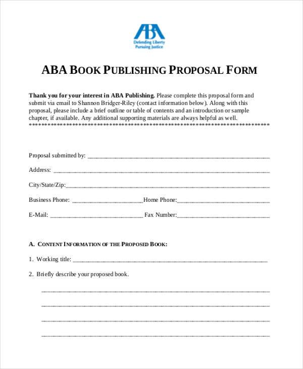FREE 9+ Book Proposals Forms in PDF | MS Word