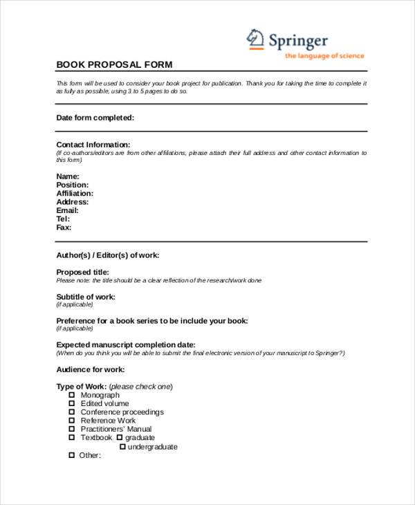 FREE 9+ Book Proposals Forms in PDF | MS Word