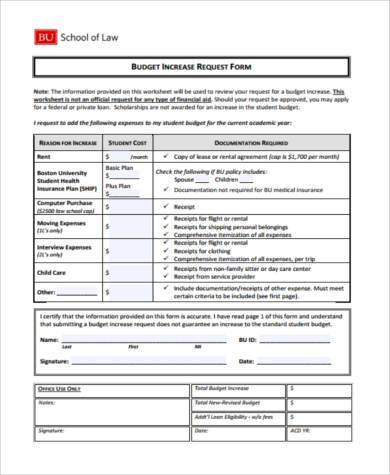 FREE 10+ Sample Budget Request Forms in PDF | MS Word | Excel