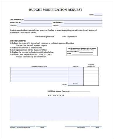 FREE 10+ Sample Budget Request Forms in PDF | MS Word | Excel