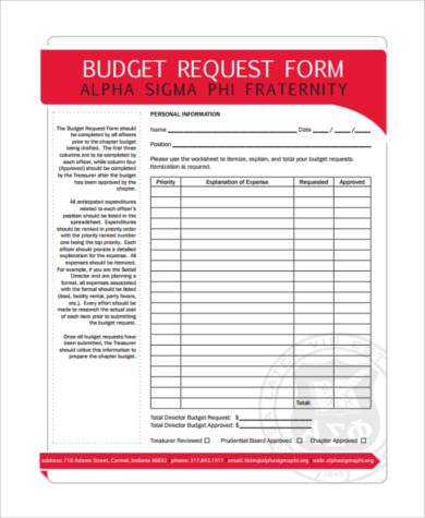 FREE 10+ Sample Budget Request Forms in PDF | MS Word | Excel