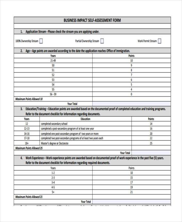 FREE 8+ Business Assessment Forms in PDF | MS Word | Excel