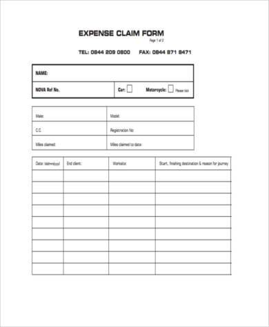 FREE 7+ Sample Business Expense Claim Forms in PDF | MS Word
