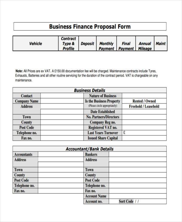 FREE 41+ Proposal Form Samples, PDF, MS Word, Google Docs, Excel