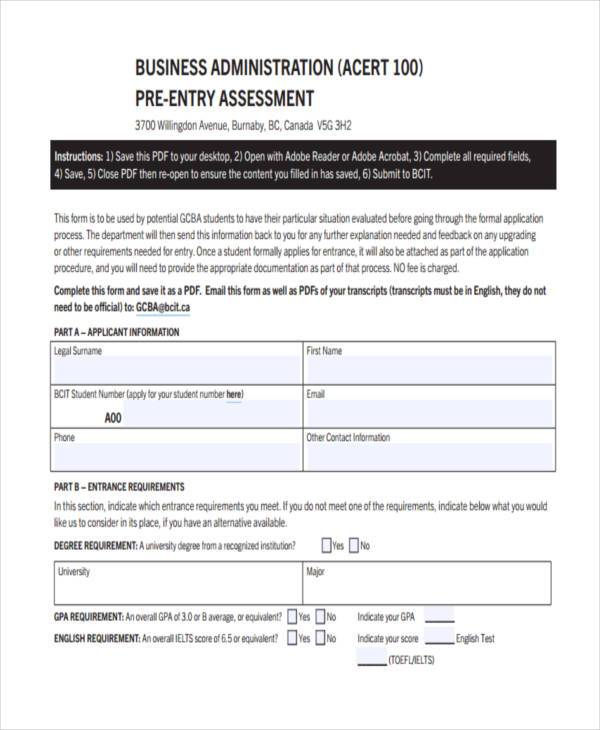 FREE 8+ Business Assessment Forms in PDF | MS Word | Excel