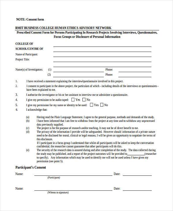 FREE 11+ Business Consent Form Samples, PDF, MS Word, Google Docs