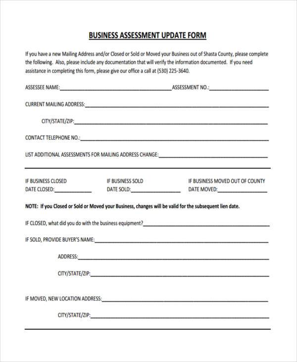 FREE 8+ Business Assessment Forms in PDF | MS Word | Excel