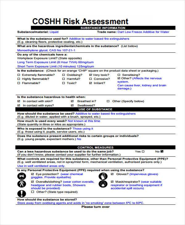 FREE 11+ COSHH Assessment Form Samples, PDF, MS Word, Google Docs