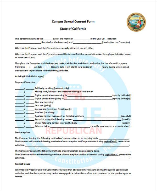 FREE 11+ Sexual Consent Form Samples, PDF, MS Word, Google Docs